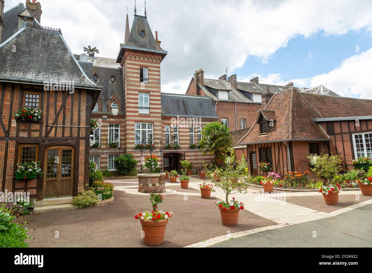 Forges-les-Eaux historic town hall Stock Photo - Alamy