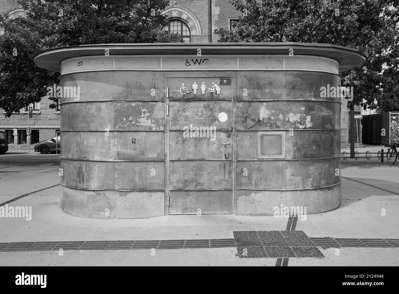 Public toilet building (DANFO toilet), Copenhagen, Denmark Stock Photo ...