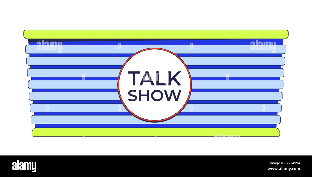 Talk show panel table 2D cartoon object Stock Vector Image & Art - Alamy
