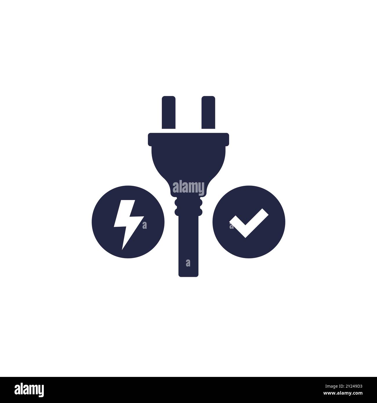 electricity icon with electric plug, vector Stock Vector Image & Art ...