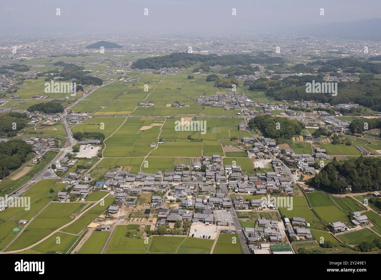 An aerial photo shows Asuka Temple(front) and other remains which ...