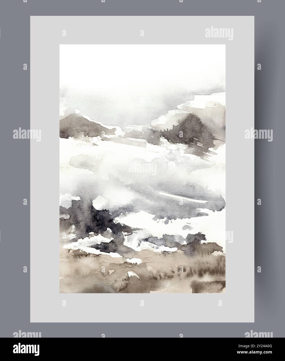 Snow on slopes of mountains in northern region, with snowdrifts on ...