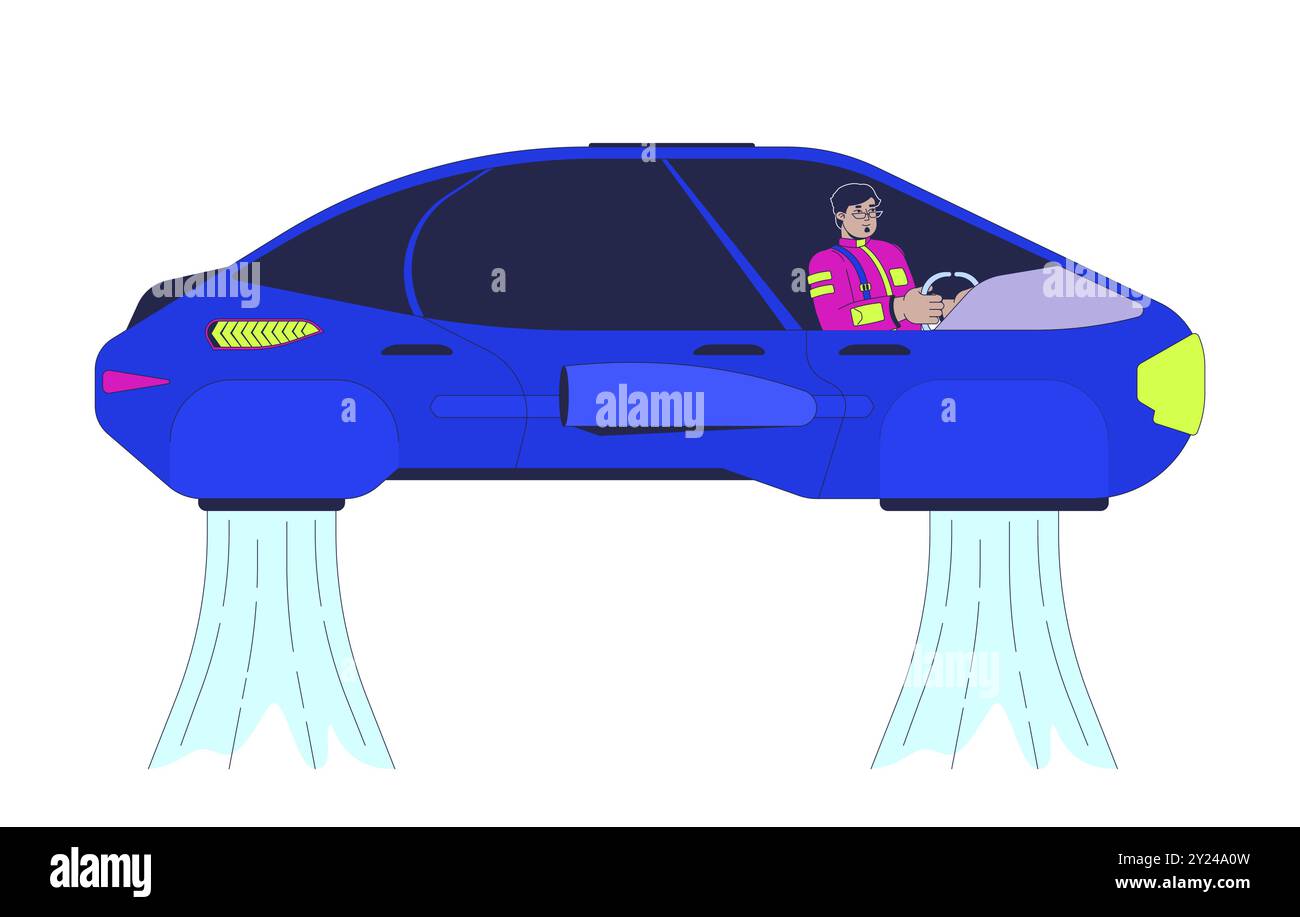 Cartoon illustration futuristic flying car hi-res stock photography and ...