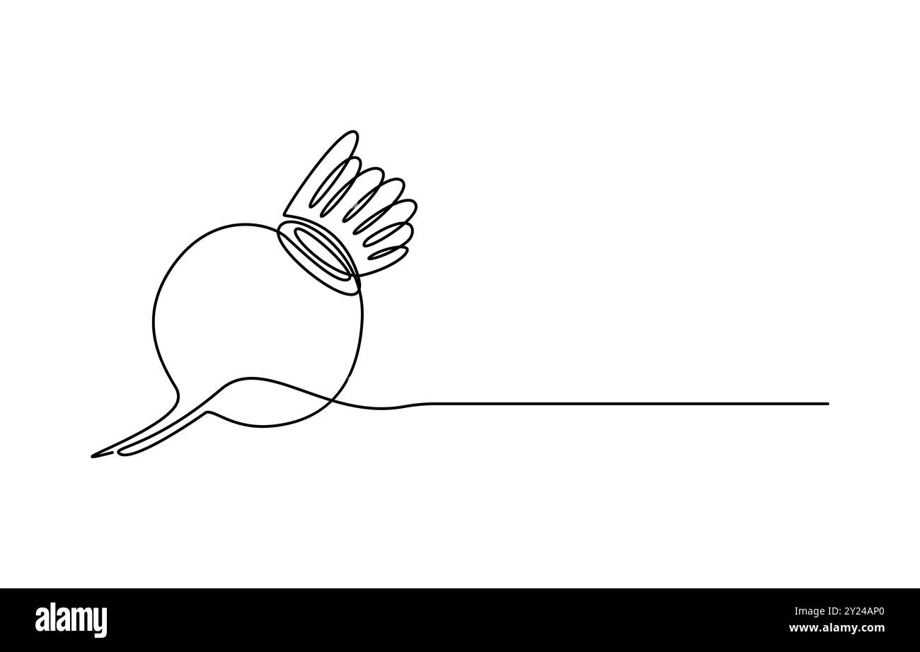 Beetroot in continuous line art drawing Beetroot style. Garden beet ...