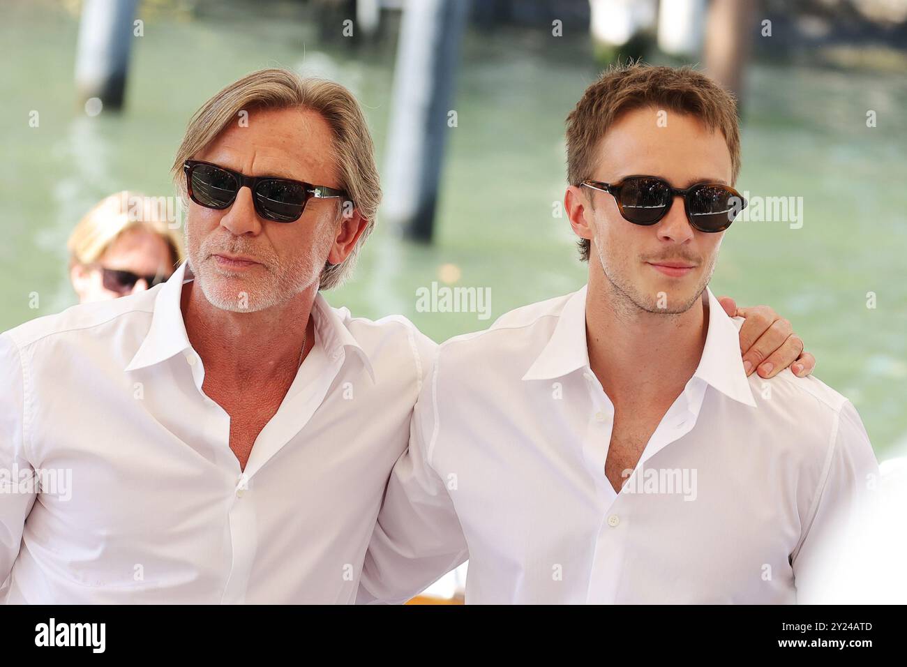 VENICE, ITALY - SEPTEMBER 03: Daniel Craig and Drew Starkey are seen at ...
