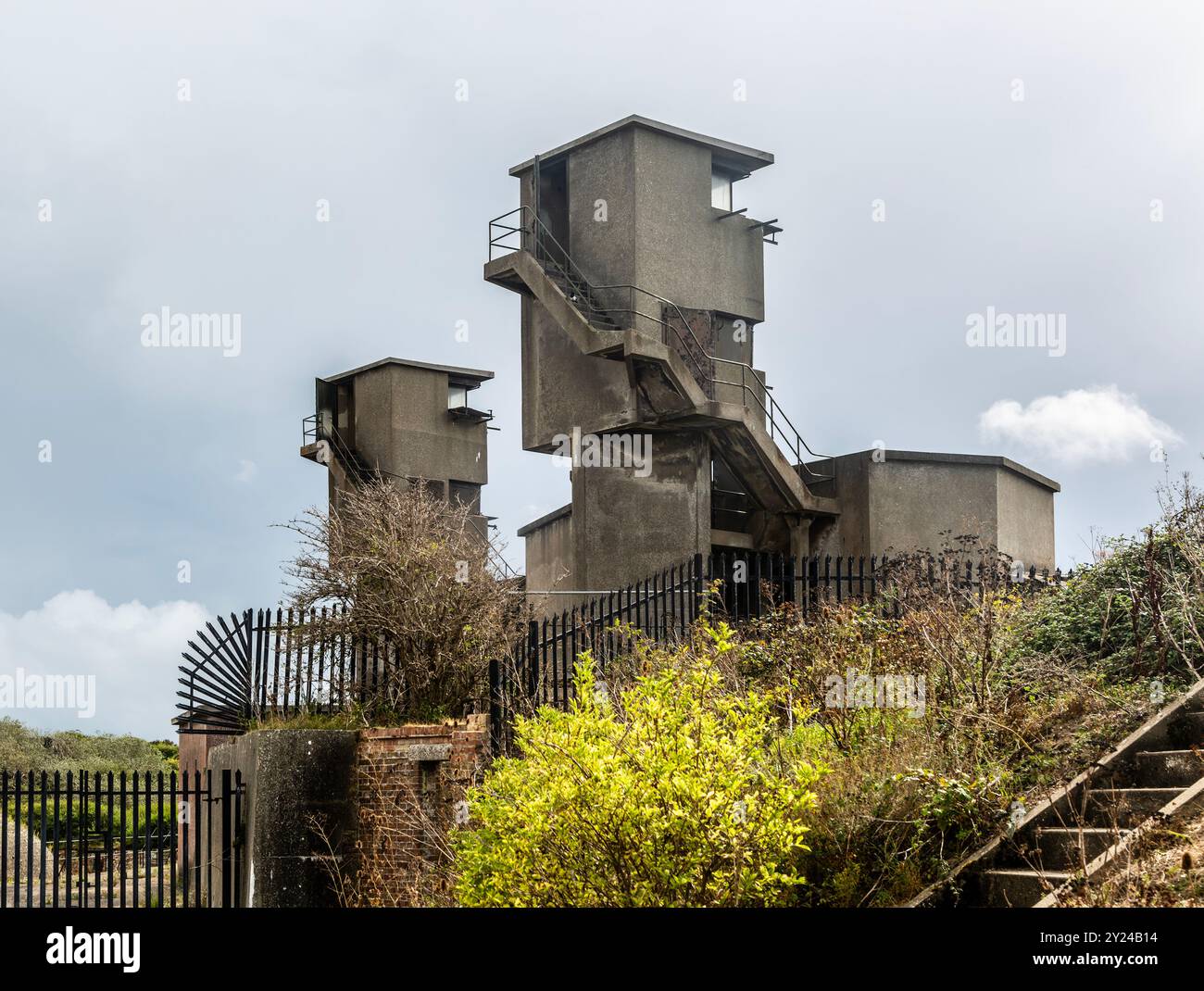 Second World War 1940s Darrell's Battery's two gun emplacements ...