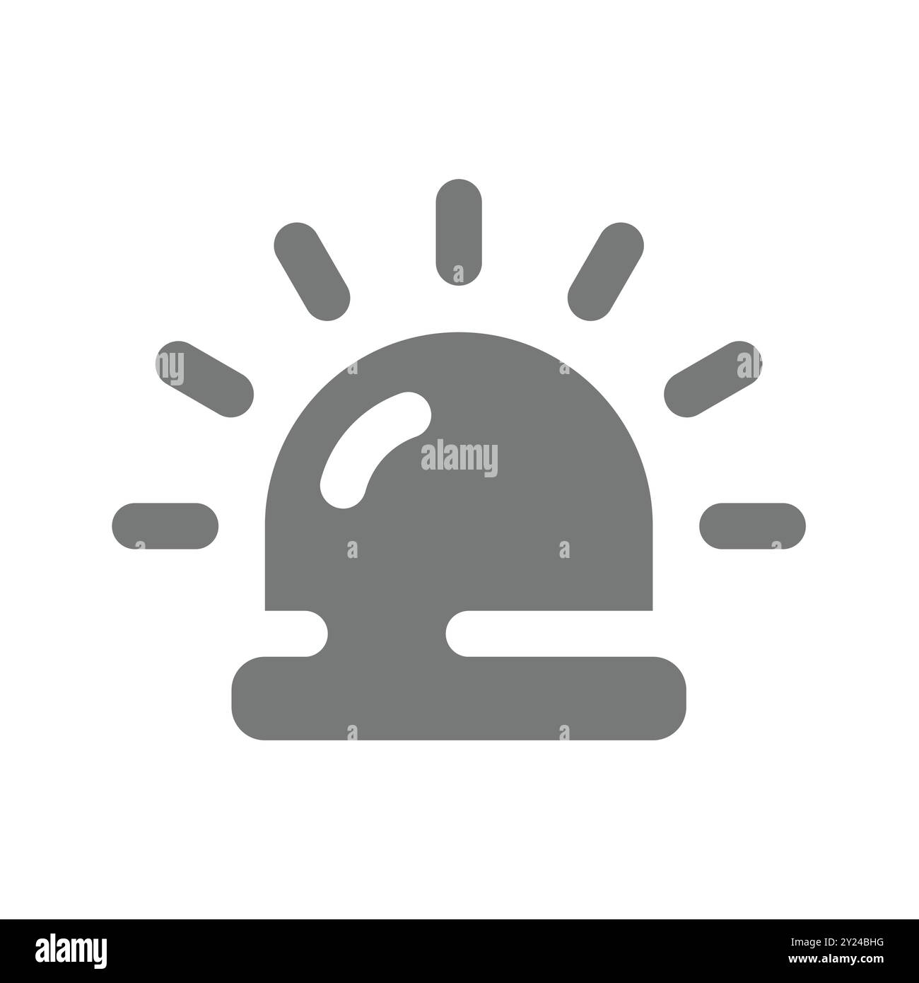 Emergency light, error and warning icon. Siren lamp signal vector Stock ...