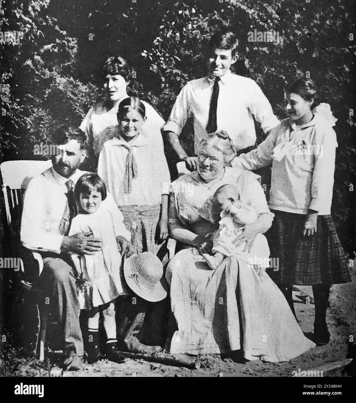 The Hemingway family at their cabin in Michigan. Standing rear, left to ...