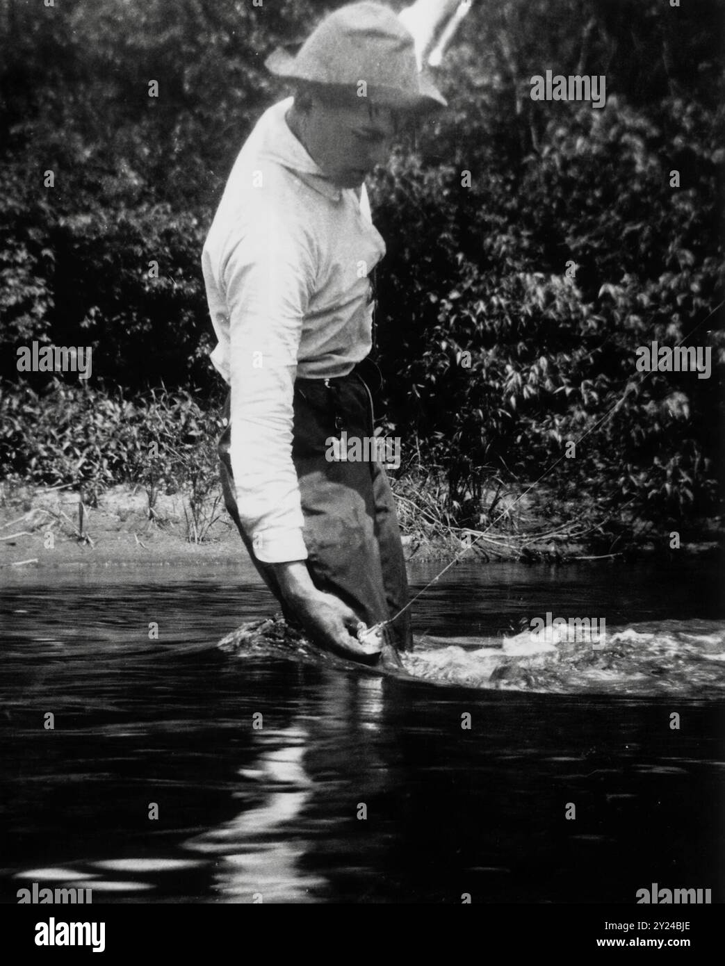 Ernest Hemingway Fishing at Walloon Lake, Michigan. 1916 Stock Photo ...
