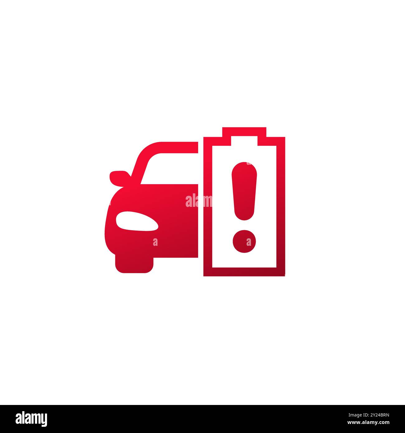 car battery warning icon on white Stock Vector Image & Art - Alamy
