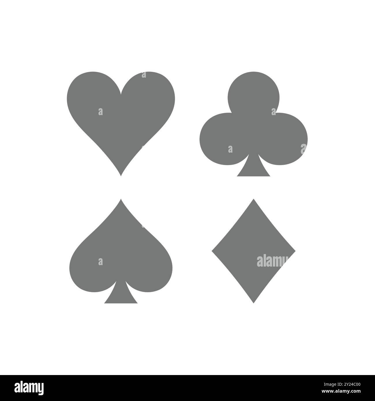 Hearts and diamonds playing card symbols. Clubs and spades vector icon ...