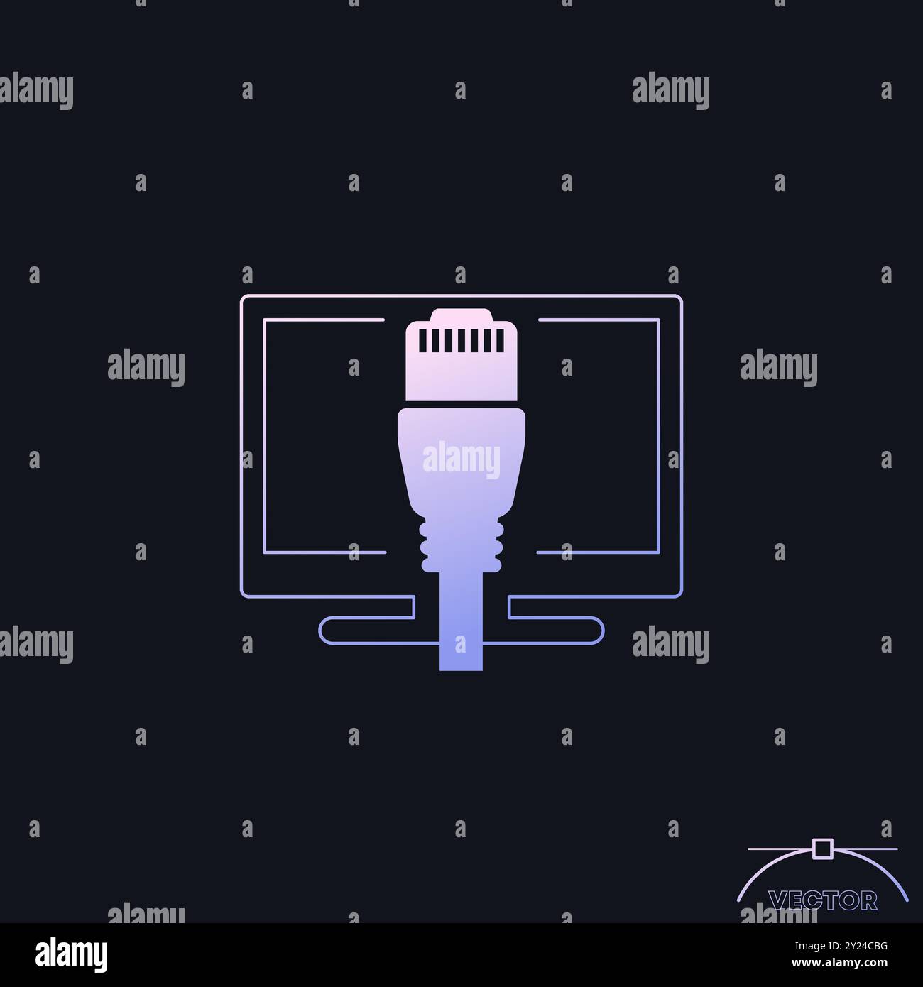 ethernet cable and computer icon with gradient Stock Vector Image & Art - Alamy
