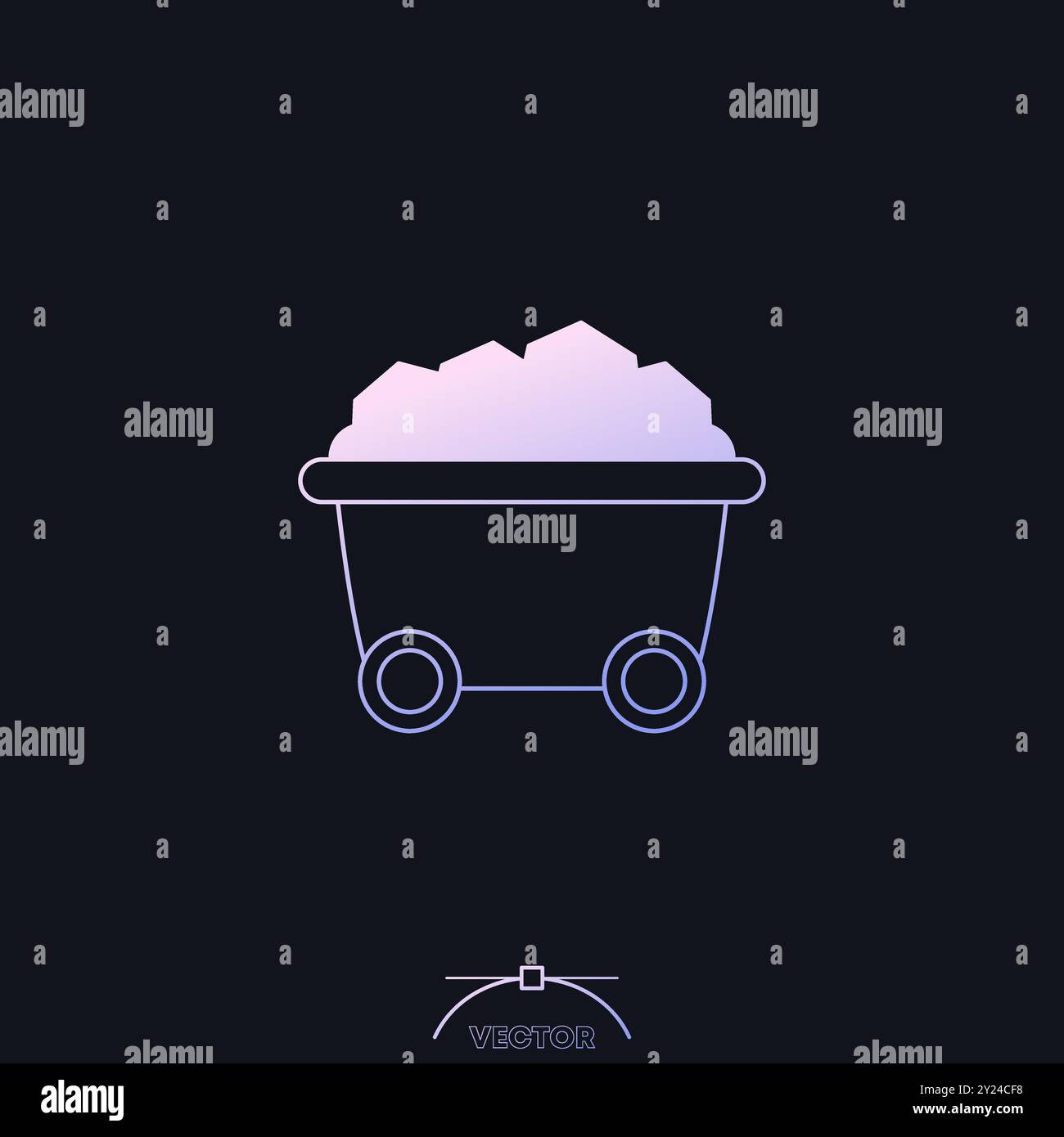 minecart with ore icon, mine wagon vector Stock Vector Image & Art - Alamy