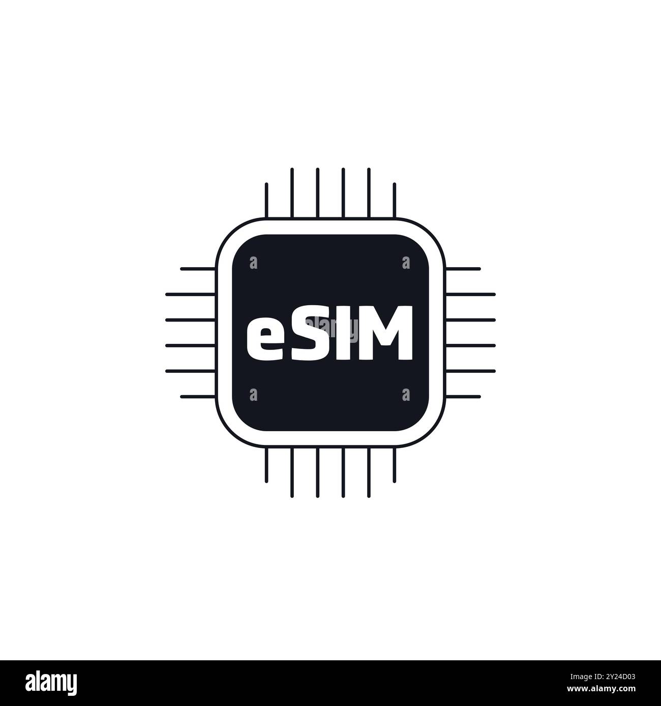 eSIM card icon, Subscriber Identification Module Stock Vector Image ...