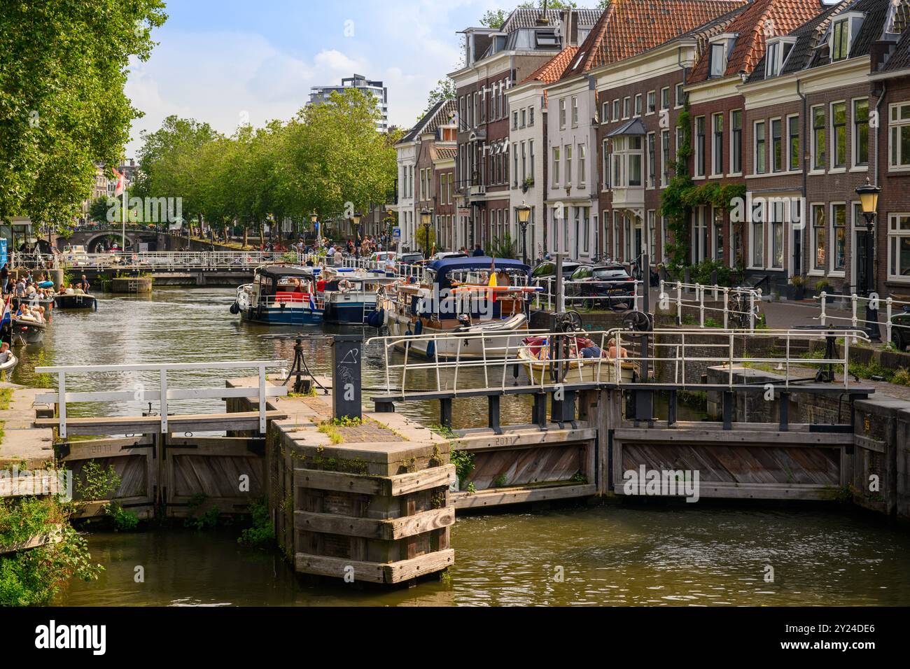 River locks on the River Vecht, Utrecht, The Netherlands Stock Photo ...
