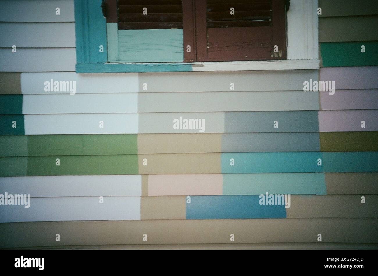 Close-up of a house exterior with various color swatches Stock Photo ...