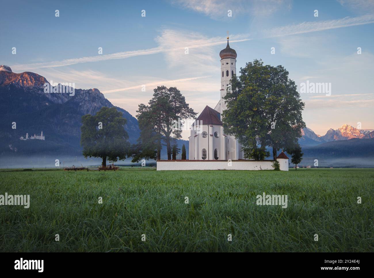 St. Coloman Church with Neuschwanstein Castle Stock Photo - Alamy