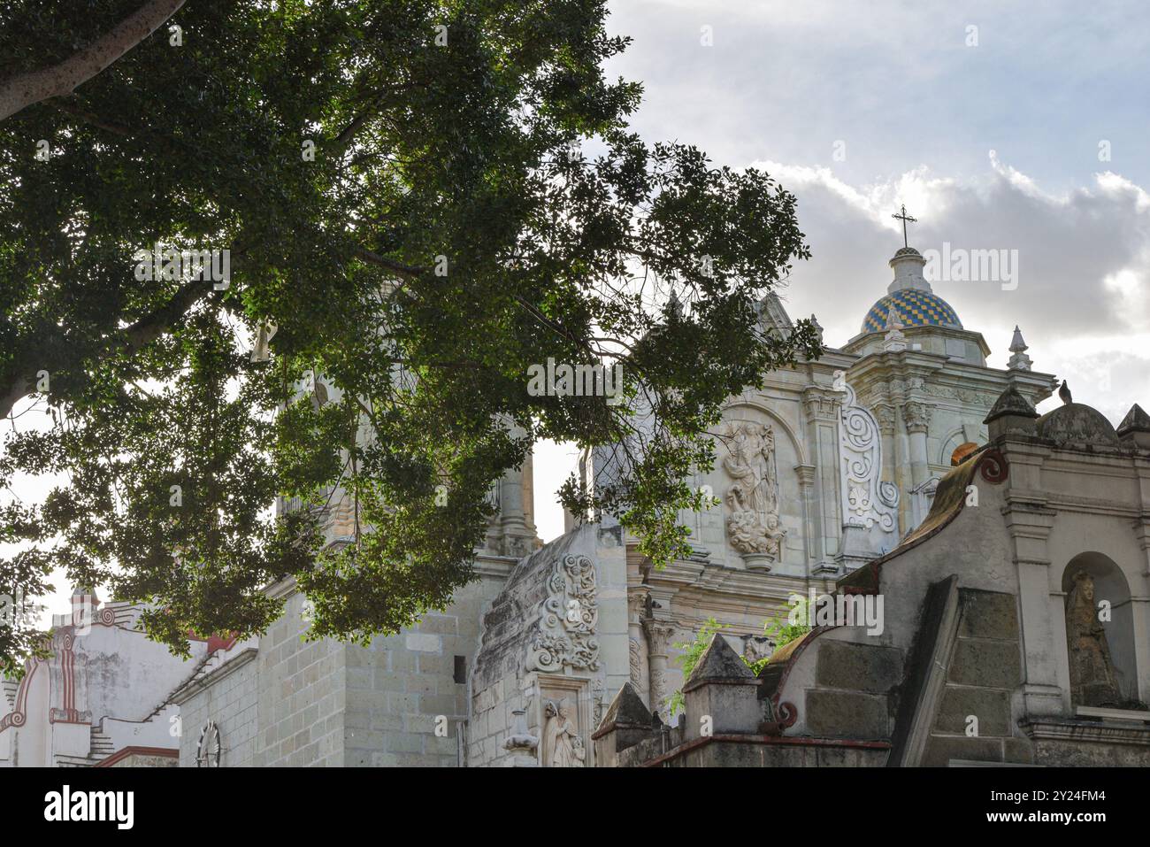 Oaxaca city, Mexico. Facade of Catholic Church, La soledad Stock Photo ...