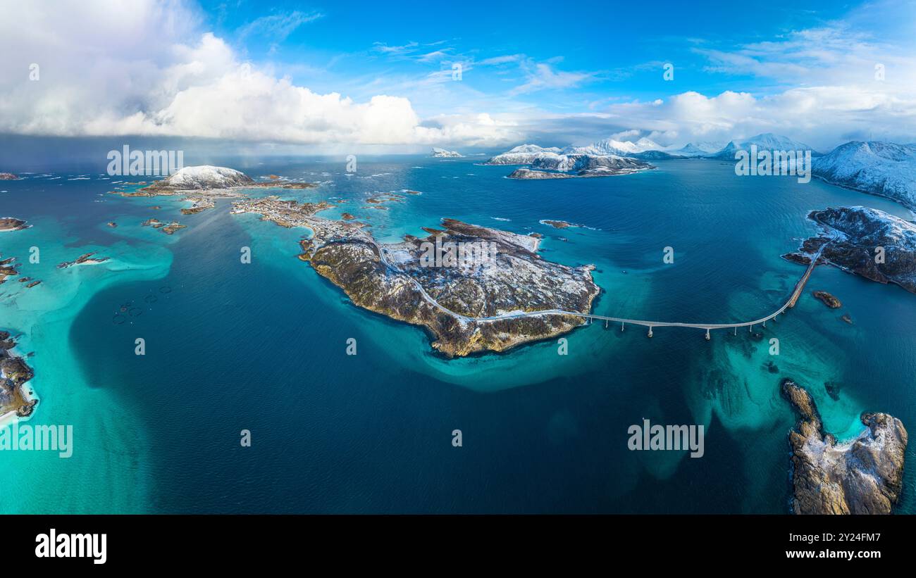 Aerial view of Sommaroy island in winter, Norway Stock Photo - Alamy