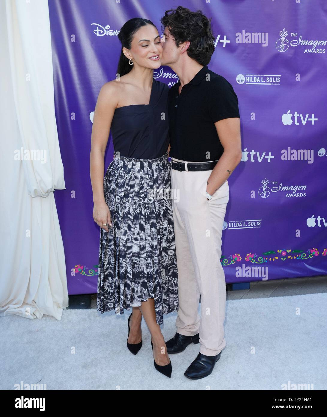 (L-R) Camila Mendes and Rudy Mancuso at the The 39th Annual Imagen Awards held at the Plaza de ...