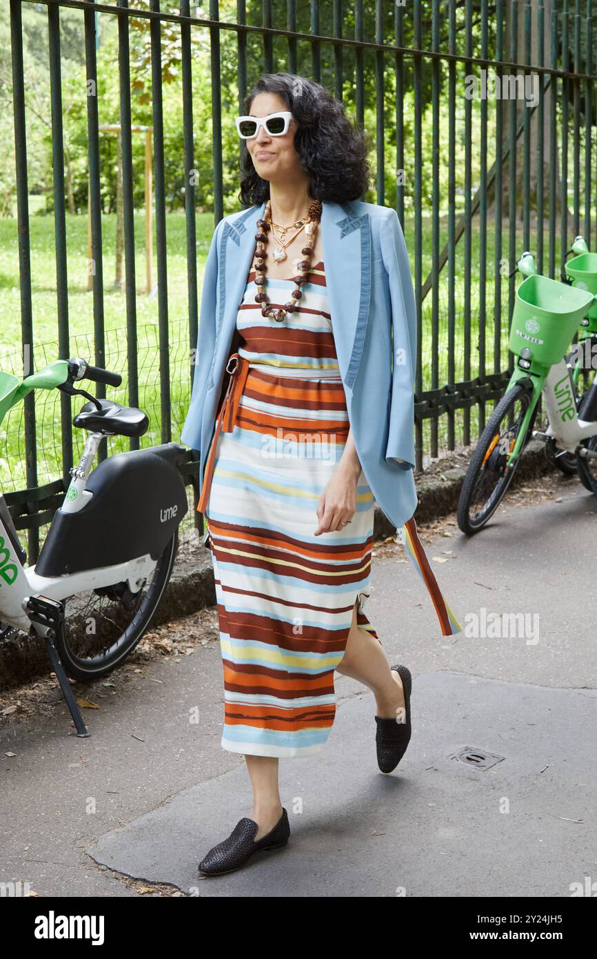 MILAN, ITALY - JUNE 17, 2024: Caroline Issa before Gucci fashion show ...
