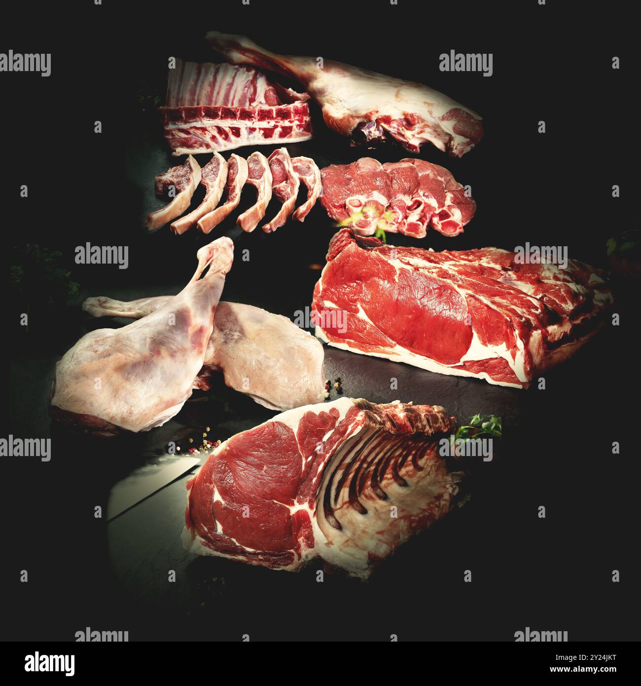 Assorted raw beef cuts hi-res stock photography and images - Alamy
