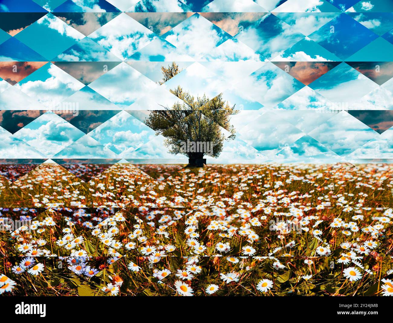 Abstract geometric nature background.Noise and chromatic artistic ...