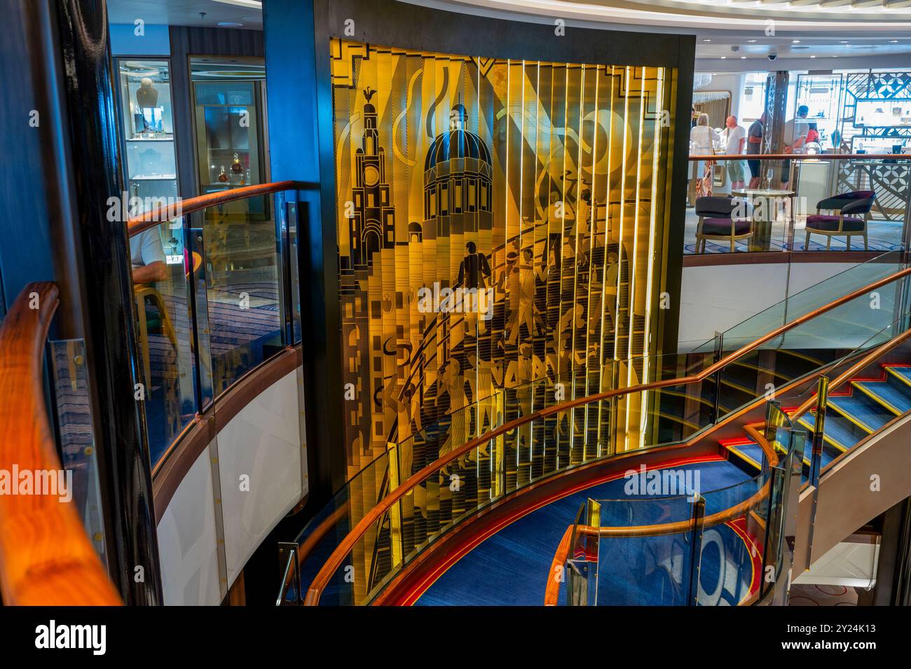 The giant part work in the grand lobby of Cunard's newest cruise ship ...