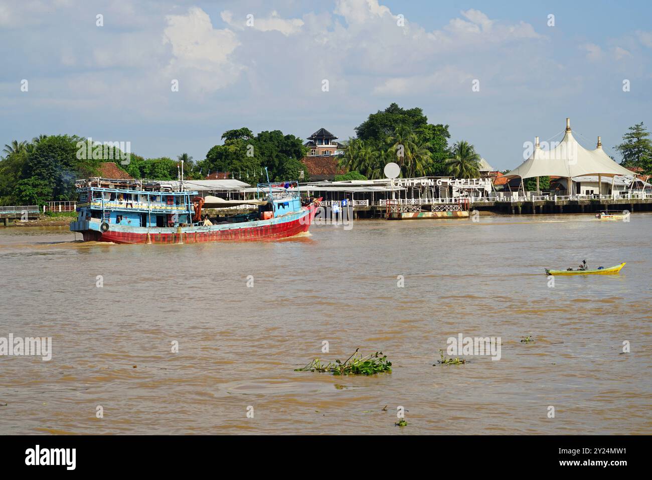 Traditional Musi Boat at Musi River, Palembang, South Sumatera ...