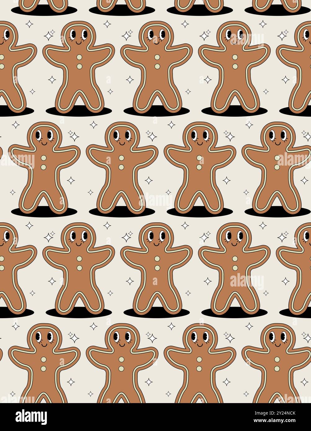 Christmas pattern with Gingerbread man groovy. Pattern in swatches. For ...