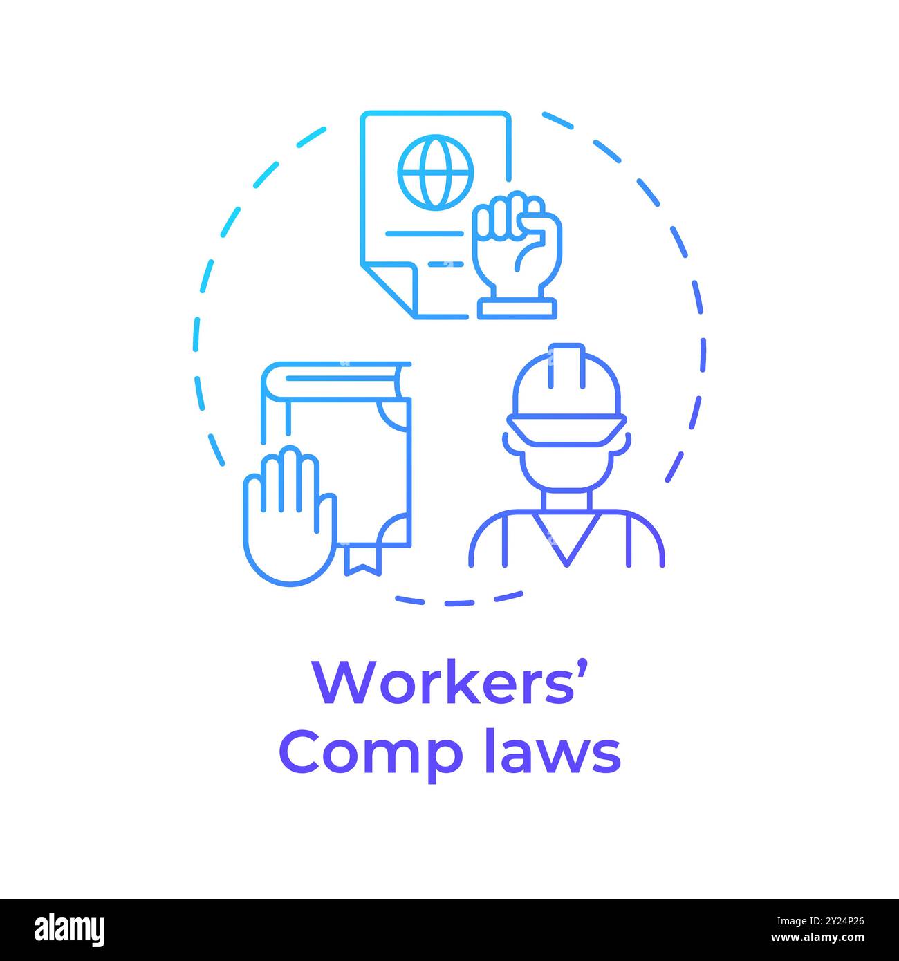Workers compensation laws blue gradient concept icon Stock Vector Image ...