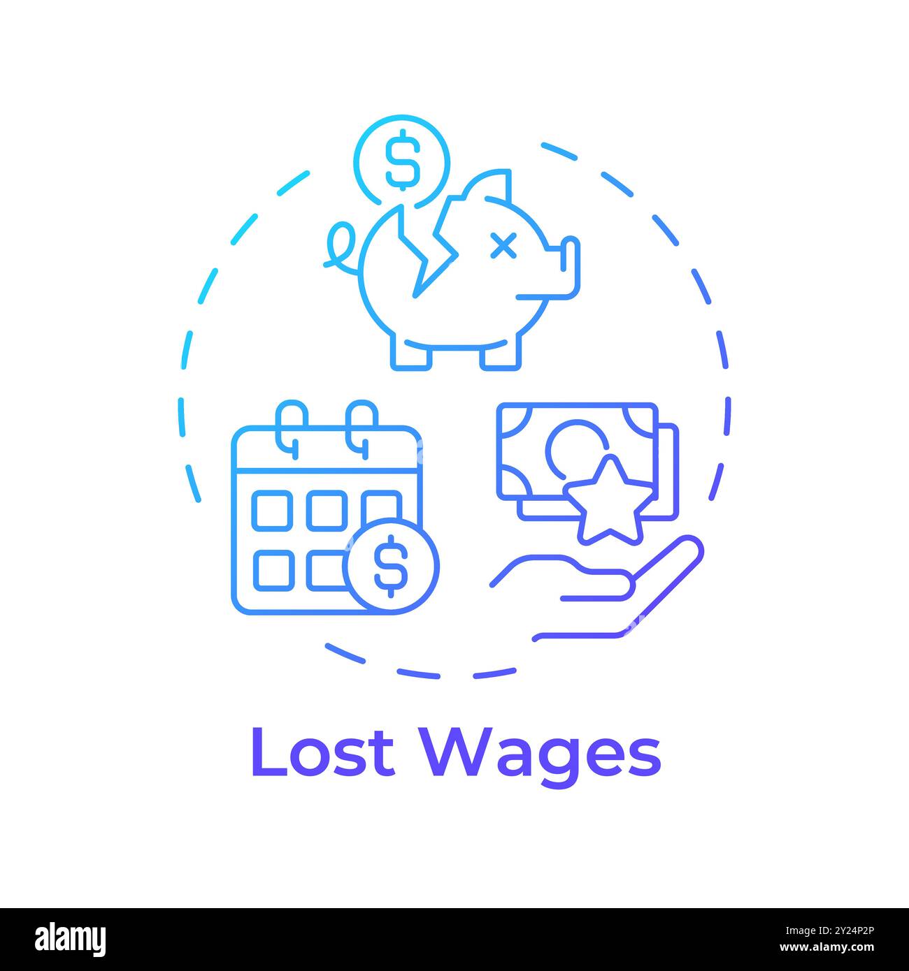 Lost wages blue gradient concept icon Stock Vector Image & Art - Alamy