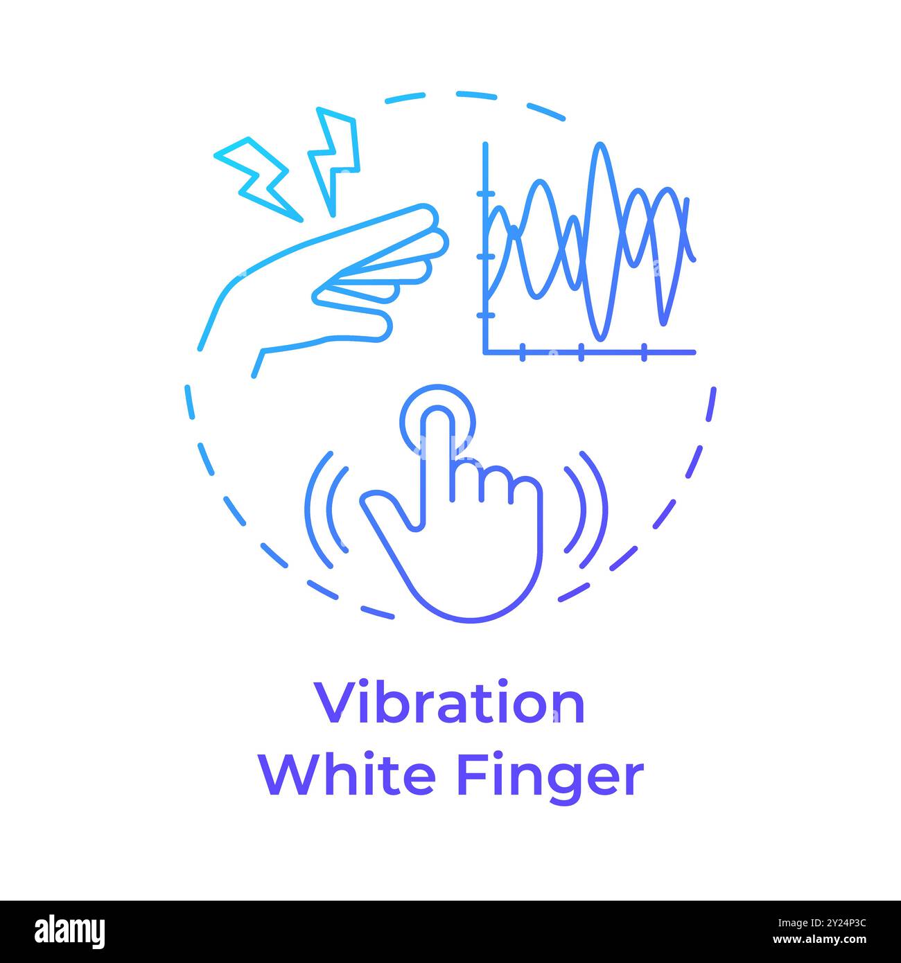 Vibration white finger blue gradient concept icon Stock Vector Image ...