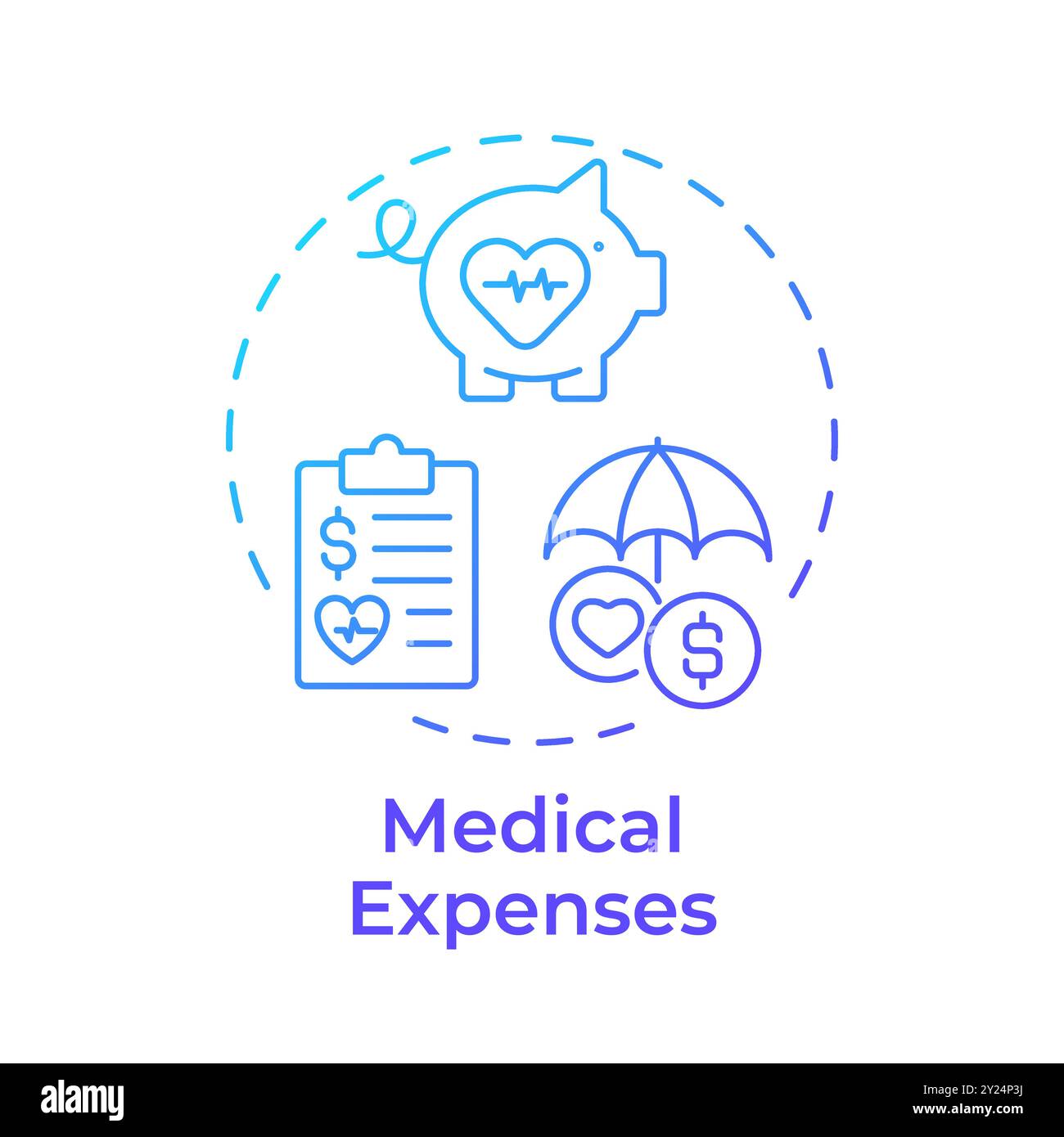 Medical expenses blue gradient concept icon Stock Vector Image & Art - Alamy