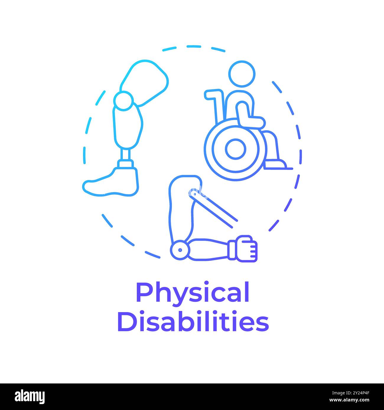 Physical disabilities blue gradient concept icon Stock Vector Image & Art - Alamy