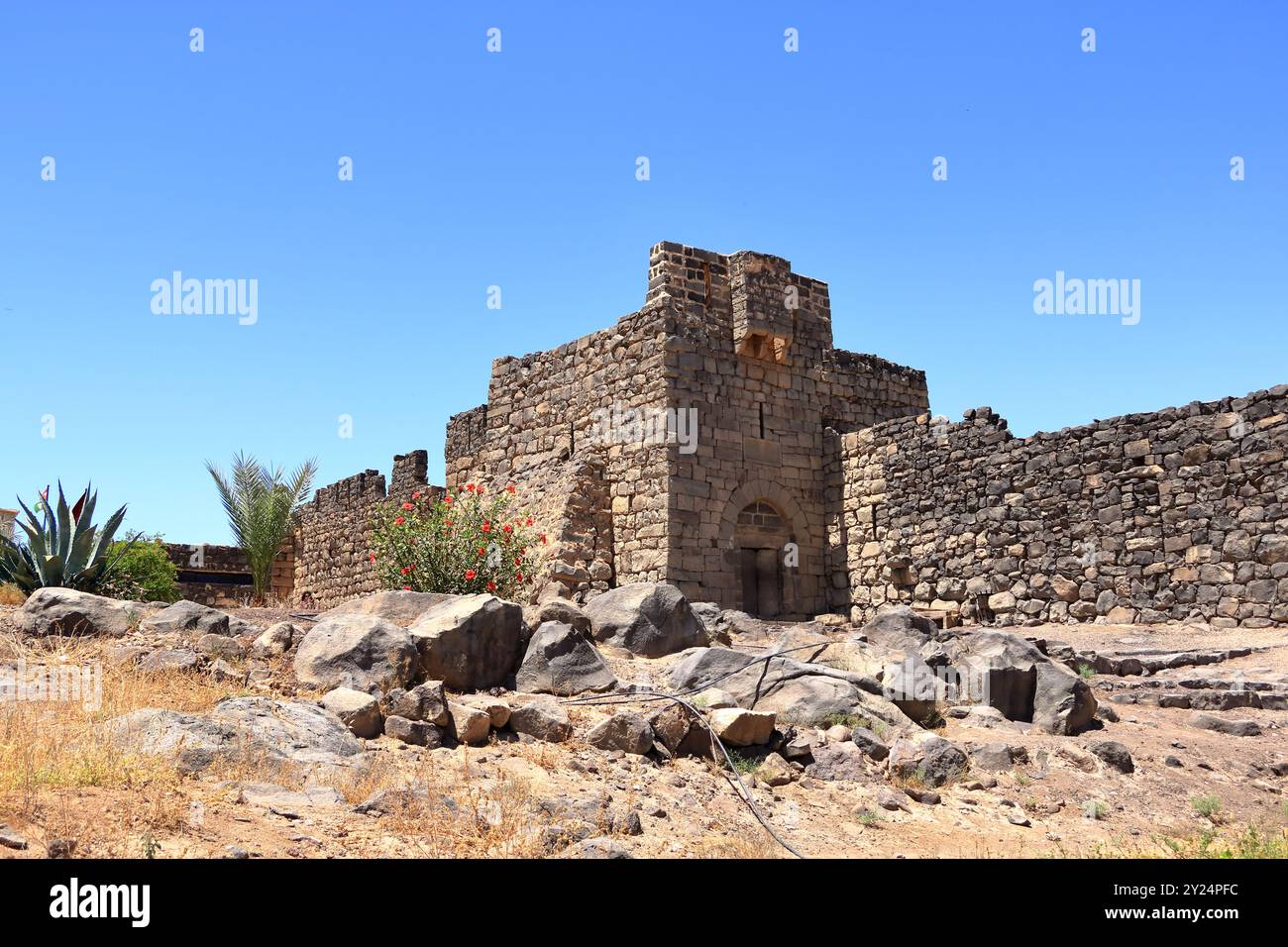 the Ruins of Qasr Azraq Castle, central-eastern Jordan, 100 km east of ...