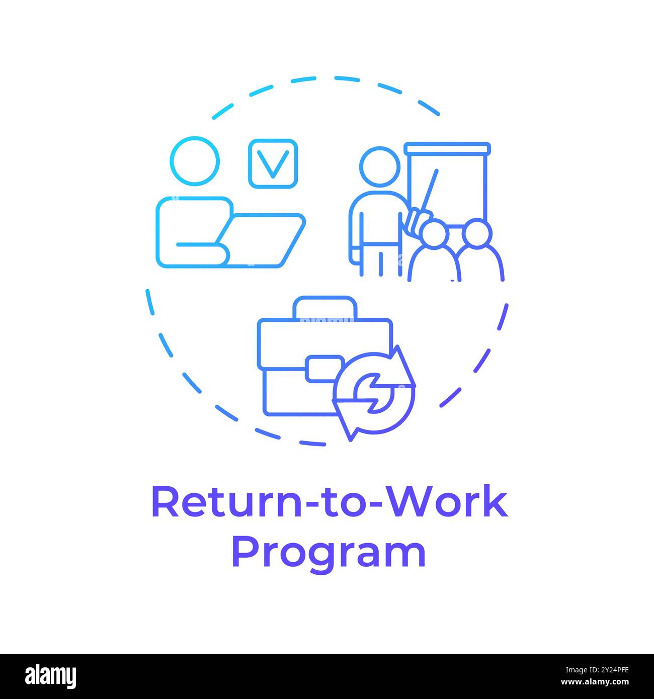 Return-to-work program blue gradient concept icon Stock Vector Image ...