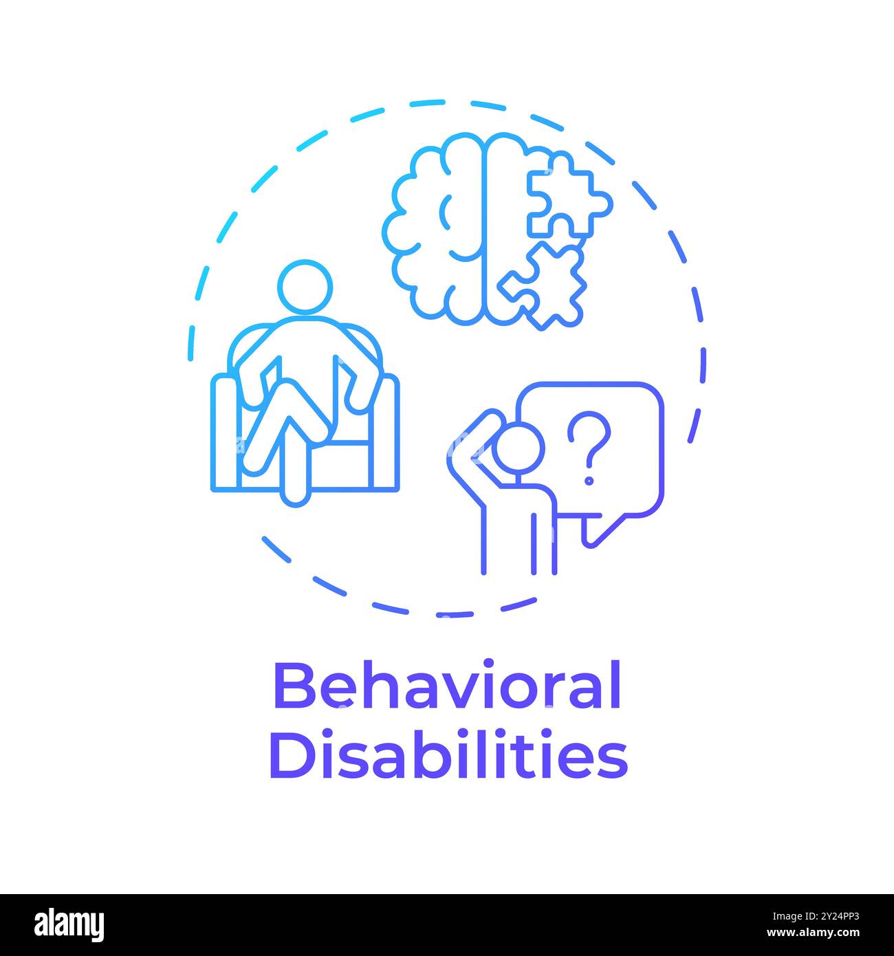 Behavioral disabilities blue gradient concept icon Stock Vector Image ... Behavioral disabilities blue gradient concept icon Stock Vector Image ...