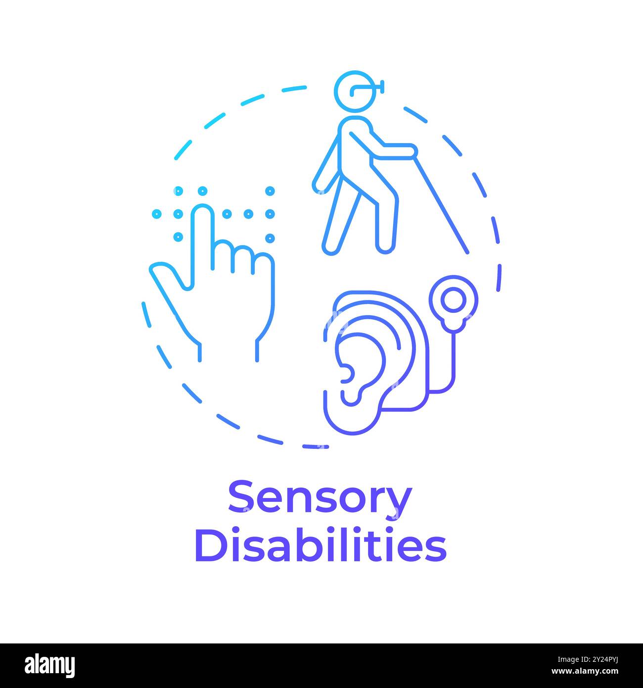 Sensory disabilities blue gradient concept icon Stock Vector Image ... Sensory disabilities blue gradient concept icon Stock Vector Image ...