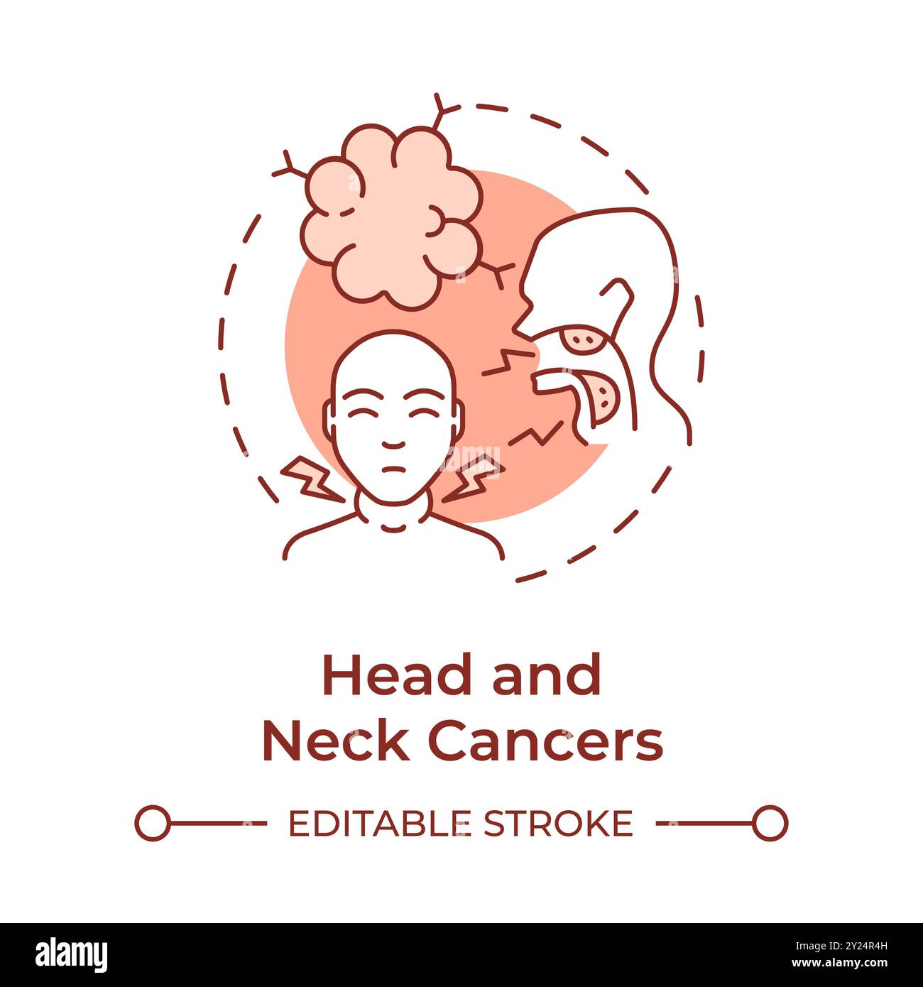 Head and neck cancer soft red concept icon Stock Vector Image & Art - Alamy