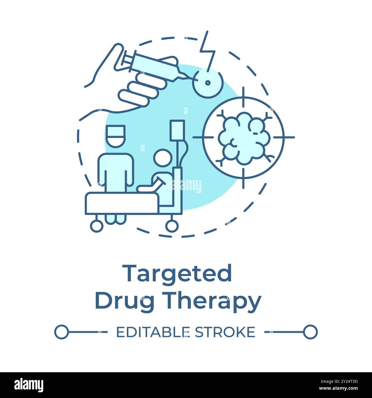 Targeted drug therapy soft blue concept icon Stock Vector Image & Art ...