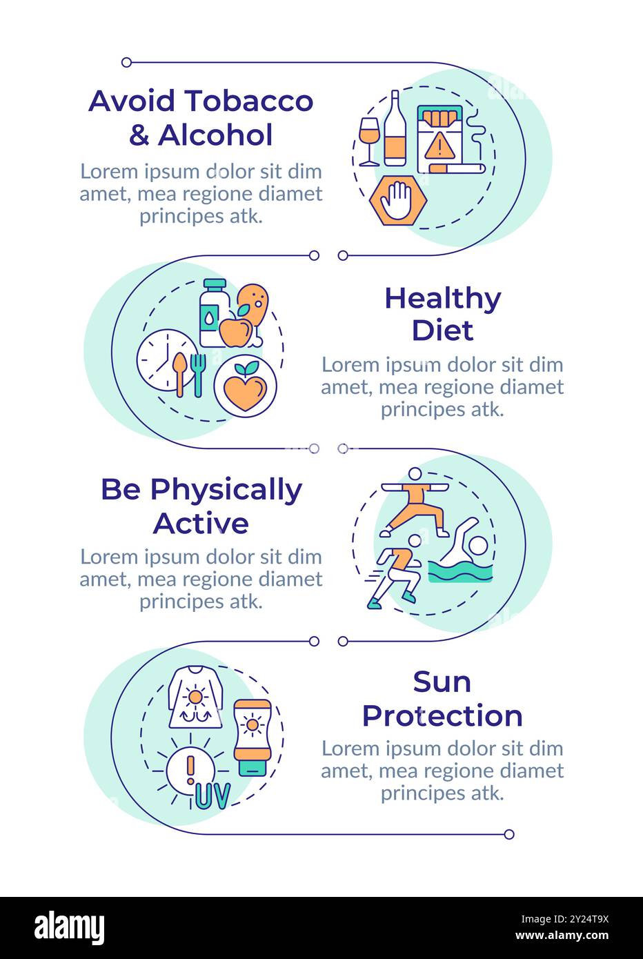 Cancer prevention infographic vertical sequence Stock Vector Image ...