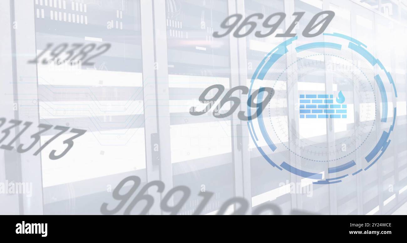 Image of firewall and digital data processing over computer servers Stock Photo - Alamy