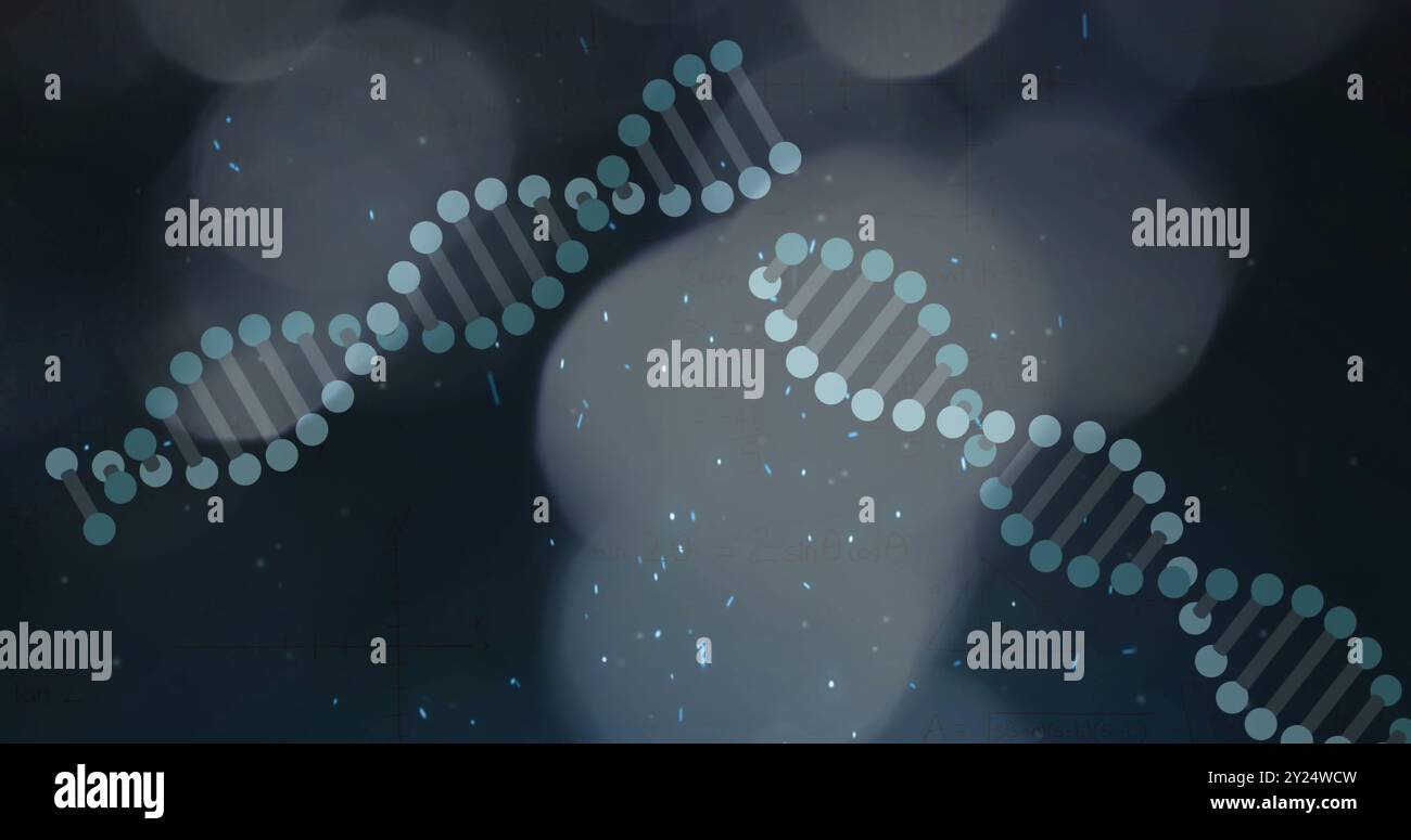 DNA strands and particles, scientific data processing Stock Photo - Alamy
