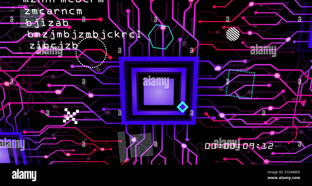 Image of digital data processing over computer circuit board Stock ...