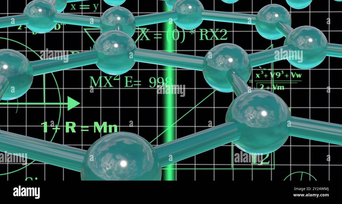Molecular structure and mathematical equations, scientific research ...