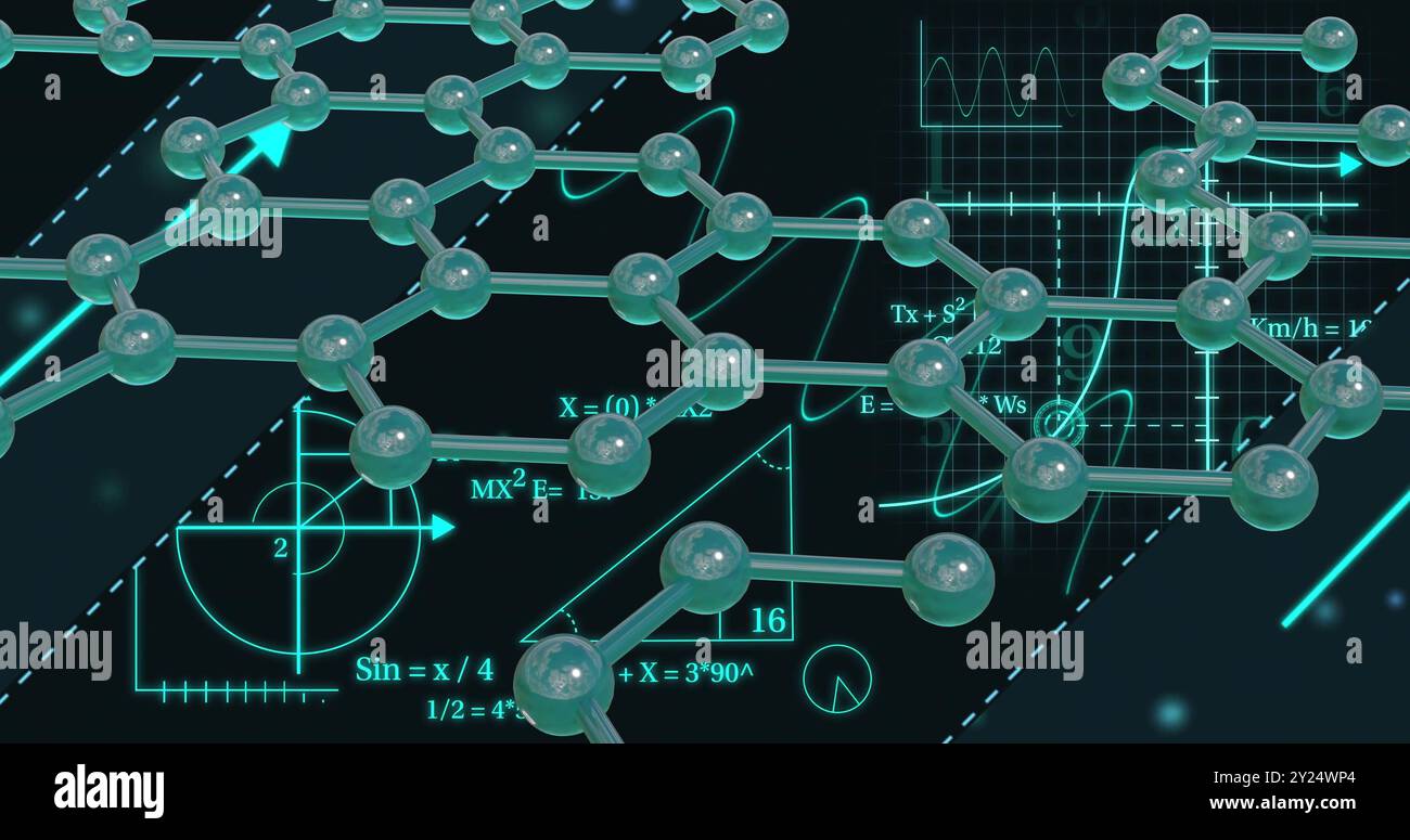 Molecular structure and mathematical equations, scientific data processing Stock Photo - Alamy