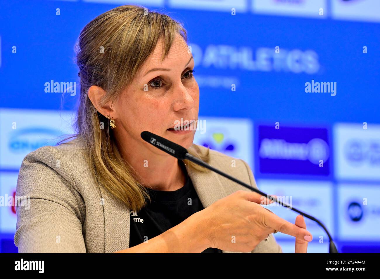 Memorial Van Damme meeting director Kim Gevaert pictured during a press ...