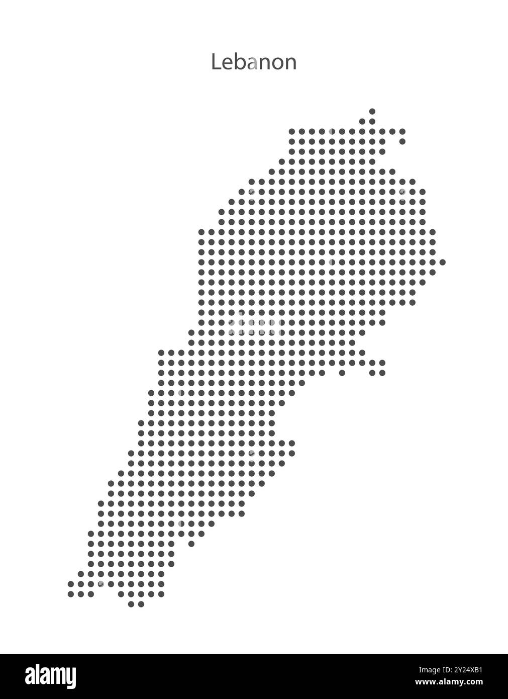Dotted stylized map of Lebanon. Simple regular pattern within contour ...