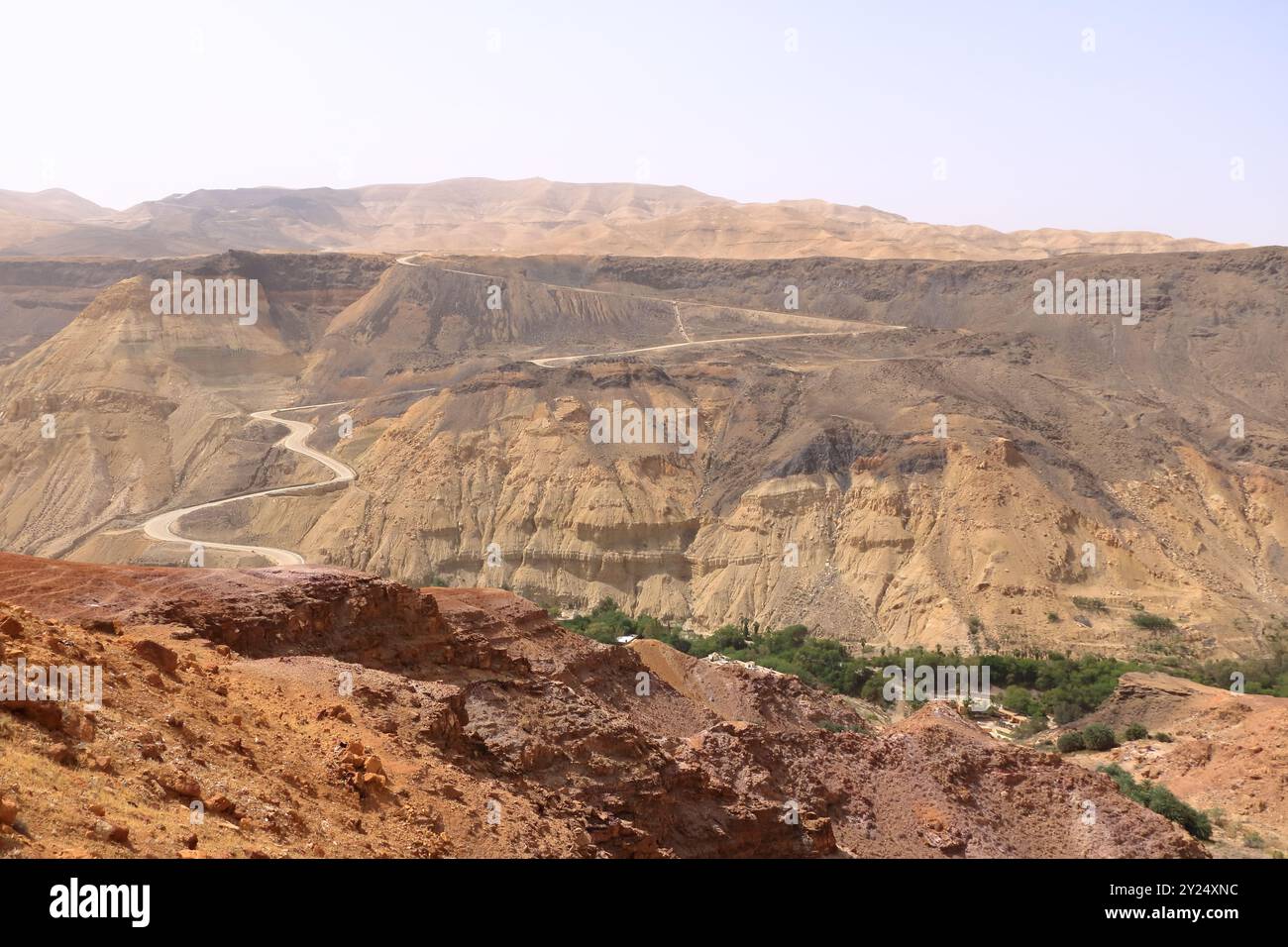 the mountain area landscape around the Ma'in hot springs in Jordan ...
